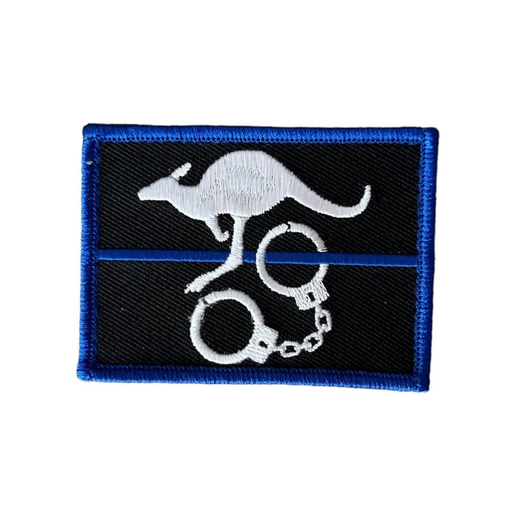 Aussie Thin Blue Line Roo & Handcuff Patch (PM010) | Allied Militaria