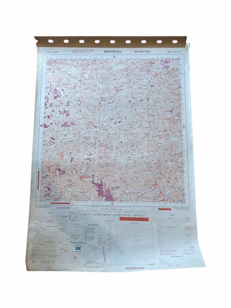 ***SCARCE*** Original Rhodesian Bush War Military Map - Dated 1970's ...