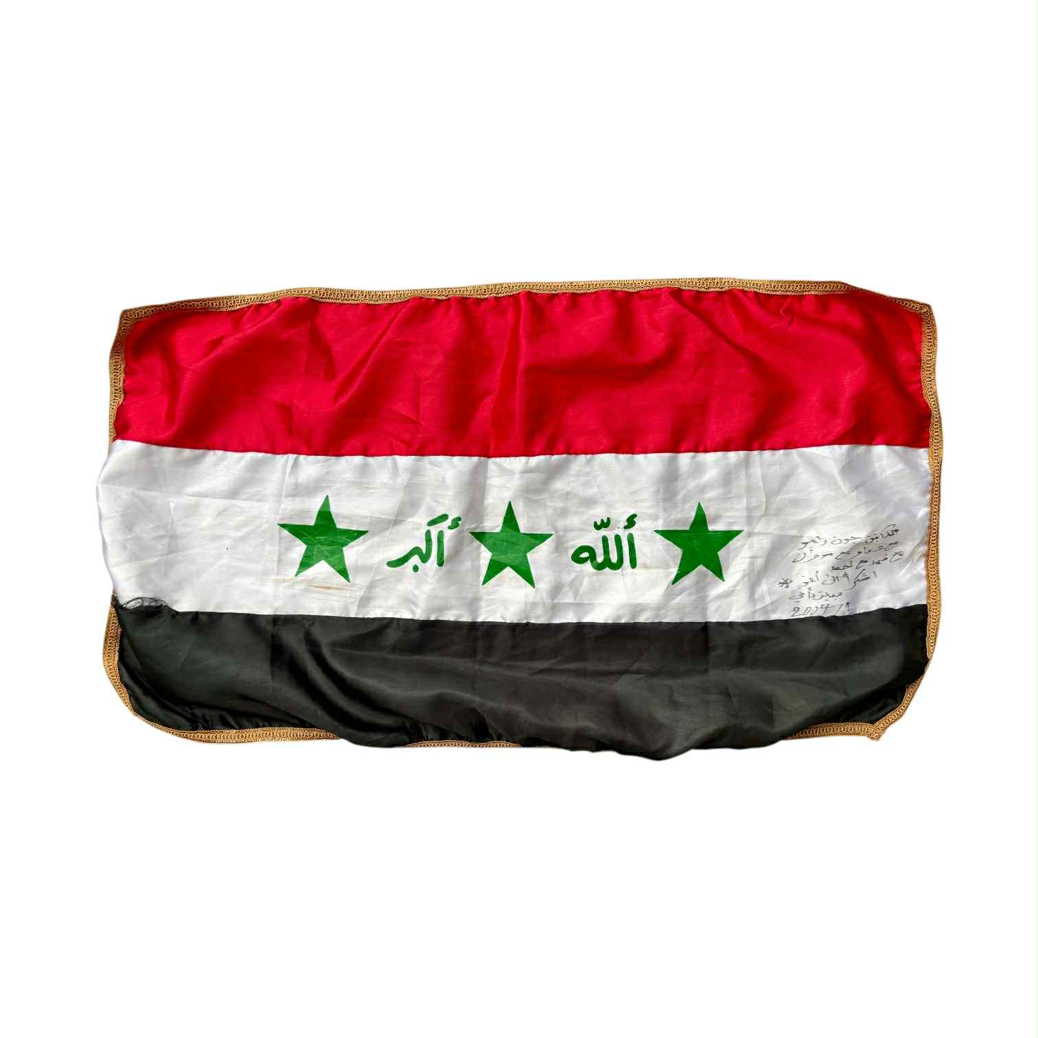 Original Operation Iraqi Freedom Flag of Iraq With Gold Trim Border ...